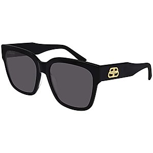 Balenciaga Square Sunglasses BB0056S 001 Black/Gold 55mm
