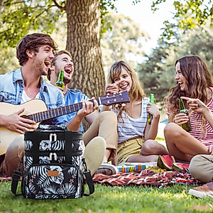 Lifewit Lunch Box for Men Women Double Deck Lunch Bag, Large Insulated Soft Cooler Bag, Leakproof Soft Meal Prep Lunch Tote with Shoulder Strap for Adults for Work/Flight/Travel, 12L/16Can, Flower