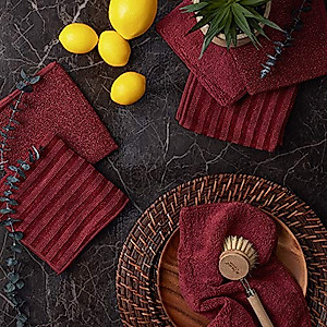 DII Microfiber Multi Purpose Cloths for Dishes, Stainless Steel and Glass for Cleaning, Drying and Polishing,12x12 (Set of 6) - Wine