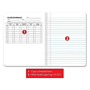Better Office Products Composition Book Notebook - Hardcover, Wide Ruled (11/32-inch), 100 Sheet, One Subject, 9.75" x 7.5", Assorted Covers: Red, Blue, Green, Purple-4 Pack