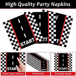 50Pcs Race Car Party Plates and Napkins Start Your Engines Dessert Plates Racing Themed Party Decorations Race Car Party Plates Tableware Set Serves 25 Guests Kids Birthday Baby Shower Party Supplies