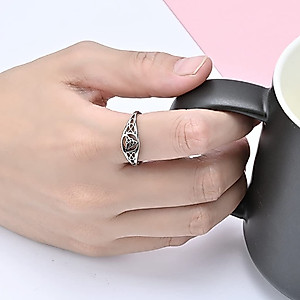 Jude Jewelers Stainless Steel Classic Plain Celtic Knot Pattern Wedding Statement Promise Anniversary Ring (Silver, 8)