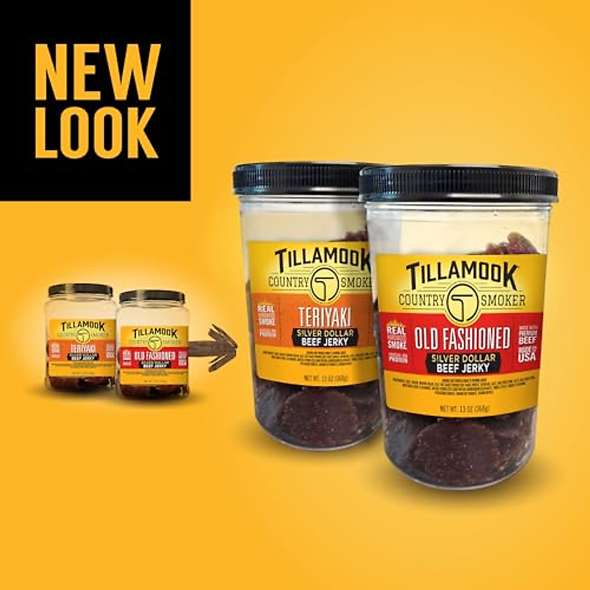 Tillamook Country Smoker Real Hardwood Smoked Silver Dollar Beef Jerky, Old Fashioned, 13 Ounce