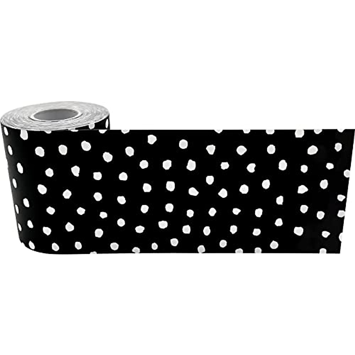Teacher Created Resources White Painted Dots on Black Straight Rolled ...