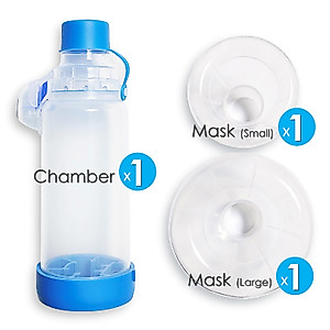 QMARK Inhaler Spacer with 2 Masks for Pets Cat and Small Dog Inhaler Spacer for MDI,with Round Shape Silicone Mask, Feline Aerosol Chamber with Breathing Indicator