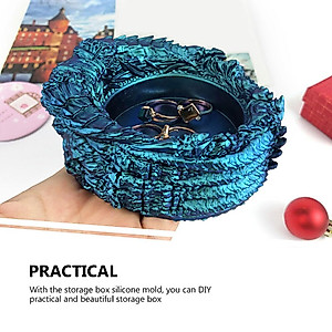 ABOOFAN Box Decor Silicone Mold Jewelry Tray Mold Container Casting Mould Plate Mold Multi-Functional Mold DIY Mold Home Accessory Delicate Mold Multifunction Cake Mold White