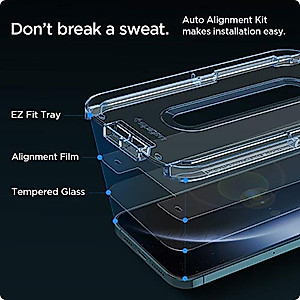 Spigen Tempered Glass Screen Protector [GlasTR EZ FIT] designed for iPhone 12 Pro Max (2020) [6.7 inch] [Case Friendly] - 2 Pack