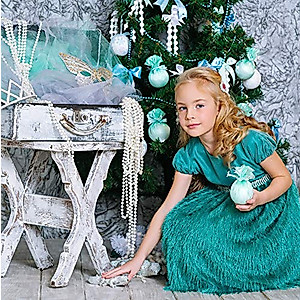 Mandala Crafts Faux White Pearl Beads Garland - 4mm 44 Yds White Pearl Strands Spool Pearl String Bead Roll Pearl Garland for Wedding Party Christmas Tree Decoration