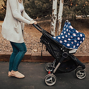 Cartoon Ball Nursing Cover, Breastfeeding Scarf, Soft Breathable Infant Carseat Canopy, Shopping Cart, High Chair, Stroller Covers 26x27.6 inches Baseball with Stars Blue Background