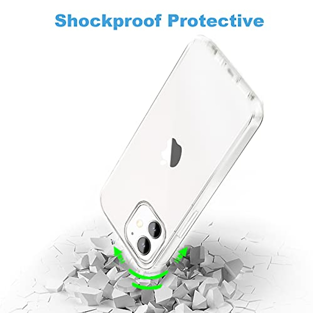 JJGoo Compatible with iPhone 11 Case, Clear Crystal TPU Phone Cases Shockproof Bumper Cover Anti-Scratch Protective Slim Thin Phone Case for iPhone 11 6.1inch