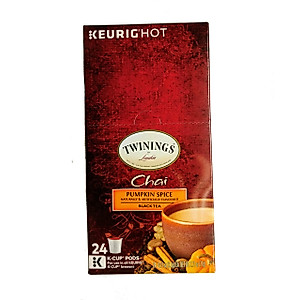 Twinings of London, Chai Pumpkin Spice Black Tea 24 K-Cup Pods (Pack of 1), For use in all Keurig K-Cup Brewers