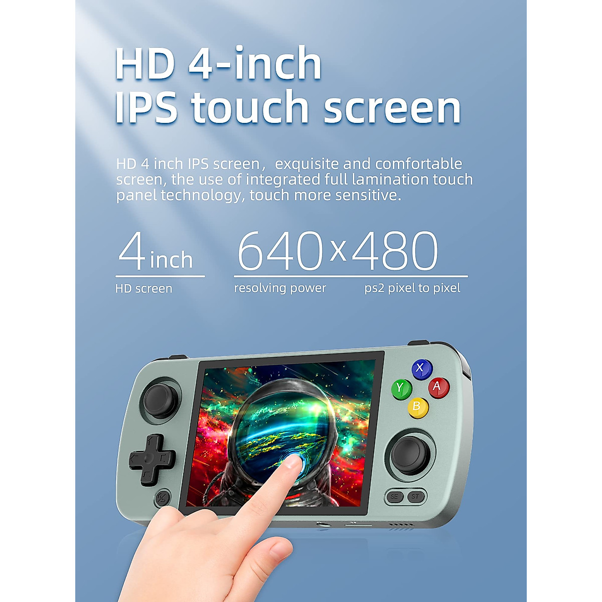 RG405M Retro Game Player Android 12 Handheld Game Console 4’’ IPS Touch Screen Resolution 640*480 Built-in Hall Joystick 128G TF Card with 3170+ Retro Games 64-bit Classic Game Console