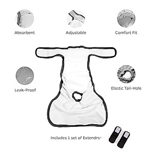 Pet Parents Premium Washable Dog Diapers & Extendrs, (3pack) of Female Dog Diapers & Male Dog Diapers, Color: Black, Size: Medium Dog Diapers