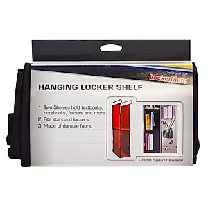Hanging Fabric Locker Shelf - 2 shelves, fits standard lockers, durable fabric, Colors may vary