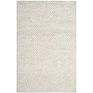 SAFAVIEH Saint Tropez Shag Collection 4' x 6' Snow White STS641W Handmade Solid 1-inch Thick Area Rug