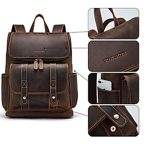BOSTANTEN Leather Backpack for Men bundle Mens Belts