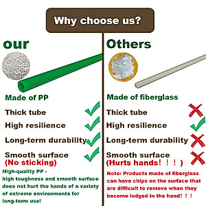 PirateAnt Greenhouse Hoops Set for DIY Grow Tunnel，Thickened High Tenacity PP Garden Hoops for Row Cover，Green Garden Hoops for Raised beds，DIY Plant Support Garden Stakes, 25pcs