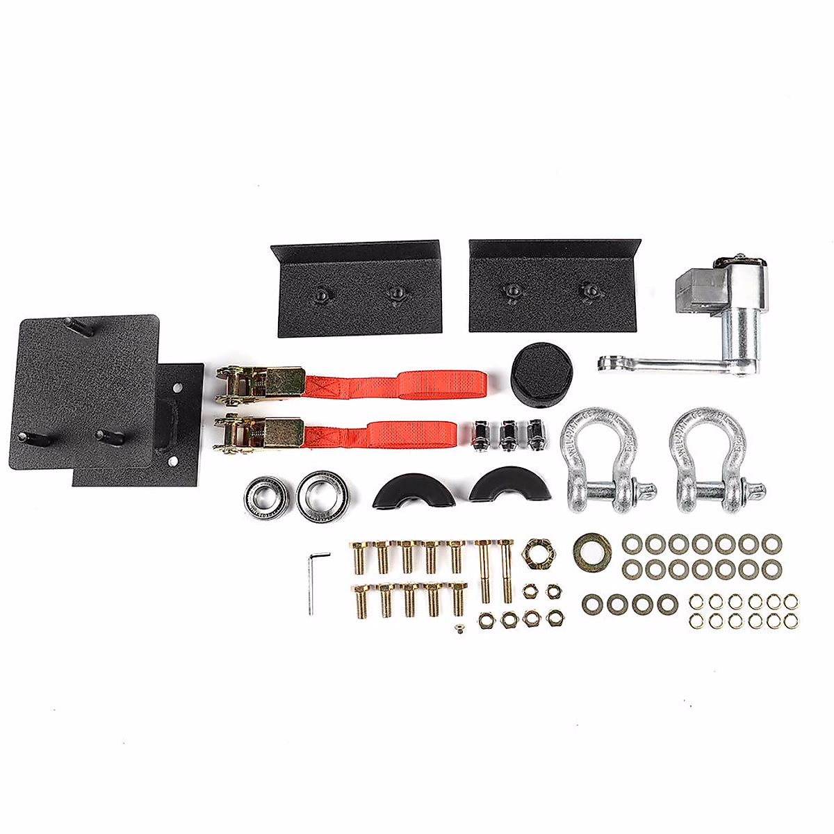 ECCPP Rear Bumper w/Tire Carrier Fit for Jeep Wrangler TJ YJ 1987-2006 (with D-ring & LED Lights) Texture Black