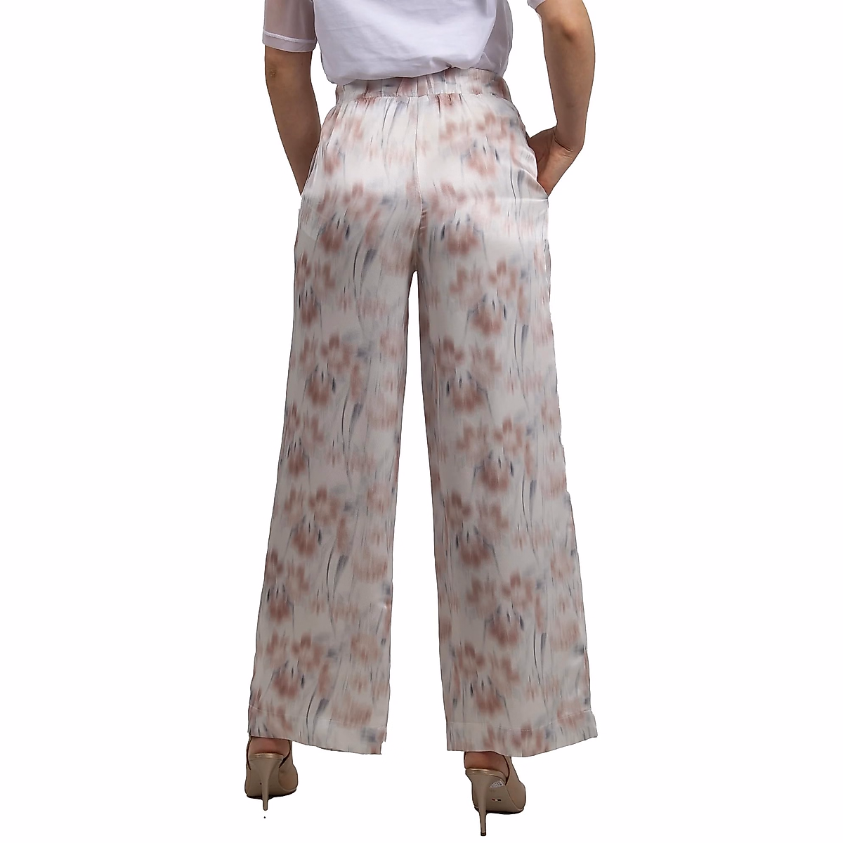 A｜X ARMANI EXCHANGE Women's Print Pants, Opt. White Secret Garden, 14