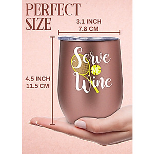 Onebttl Tennis Gifts for Women, Lovers, Senior Night 2024, Birthday Christmas Gifts for Coach, Players - 12oz Stainless Steel Tumbler