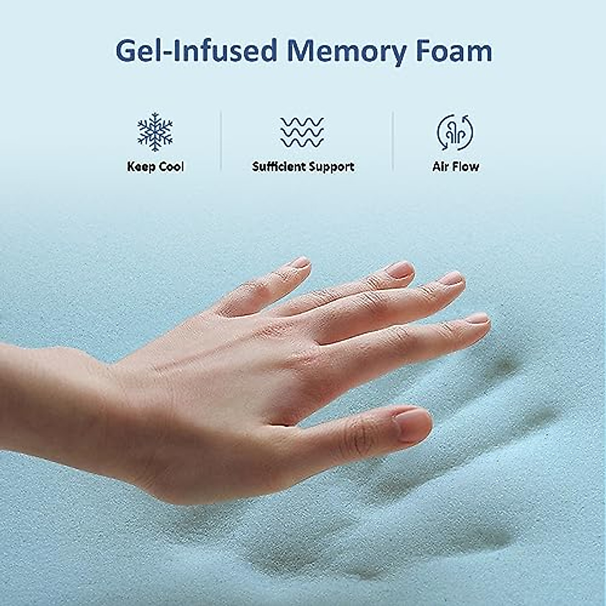 Twin Mattress Topper 2 Inch Gel Infused Cozary Memory Foam Cooling Bed Pad High Density Firm Mattress Pad for Pain Relief with Removable & Washable Cover for Bedroom and RV