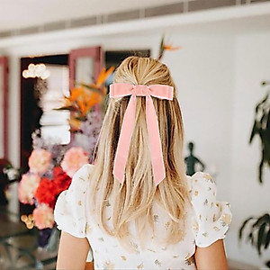 10PCS Bow Hair Tie Velvet Hair Ribbon Elastics Hair Scrunchies Long Ponytail Holder Hair Bow Bands Rope Accessories for Women Girls