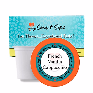 Smart Sips, French Vanilla Cappuccino | Gourmet Cappuccino Pods | For Keurig K-cup Brewing Machines | 24 Count | Rich & Flavorful