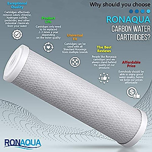 6 Block Activated Carbon 5 Micron Water Filters Set WELL-MATCHED with WFPFC8002, WFPFC9001, WHCF-WHWC, WHEF-WHWC, FXWTC, SCWH-5