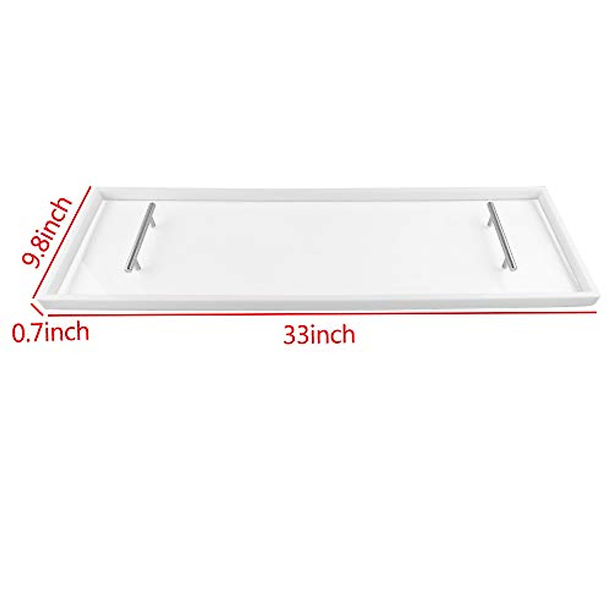 ZXMOTO Clear Bathtub Caddy Tray 33 Inch Acrylic Bathtub Tray Caddy Tray with Stainless Steel Handles