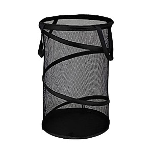 WskLinft Dirty Clothes Hamper Storing with Double Handle Traveling Portable Collapsible Laundry Storage Basket for Household Black