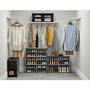 HOMIDEC Shoe Rack Organizer, 6 Tier Storage Cabinet 24 Pair Plastic Shoe Shelves for Closet Hallway Bedroom Entryway