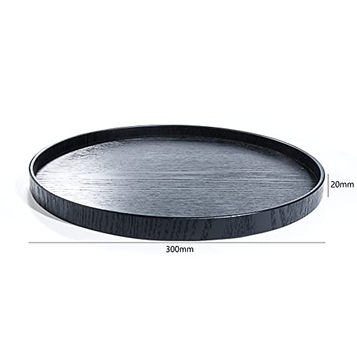 Islandoffer ash Wood Round Black Tray Tea Cake Tray Japanese Style (1pc)