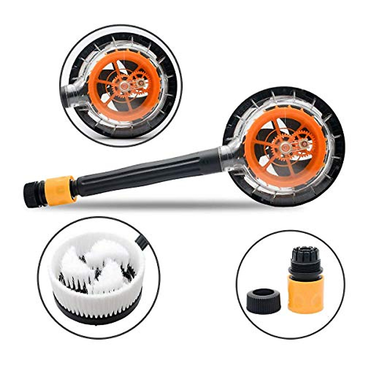 JSCARLIFE Vehicle Wash Brush,Automotive Window Cleaning Handle Non-Electric Automatic 360 Degree, Garden Sprinkling Tool