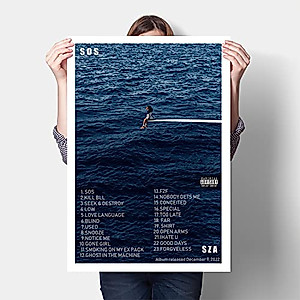 Singer Poster Sos Album Poster Music Singer Canvas Wall Art Print Artwork Home Decoration Gift For Friends Wovvsu Santa Rona (A,16x24inch-No Framed)