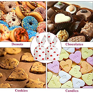 Ausejopeac 50 Pieces Valentines Day Heart Candy Bags Red Love Heart Candy Bags for Valentine's Day, Jewelry Packaging, Wedding Party