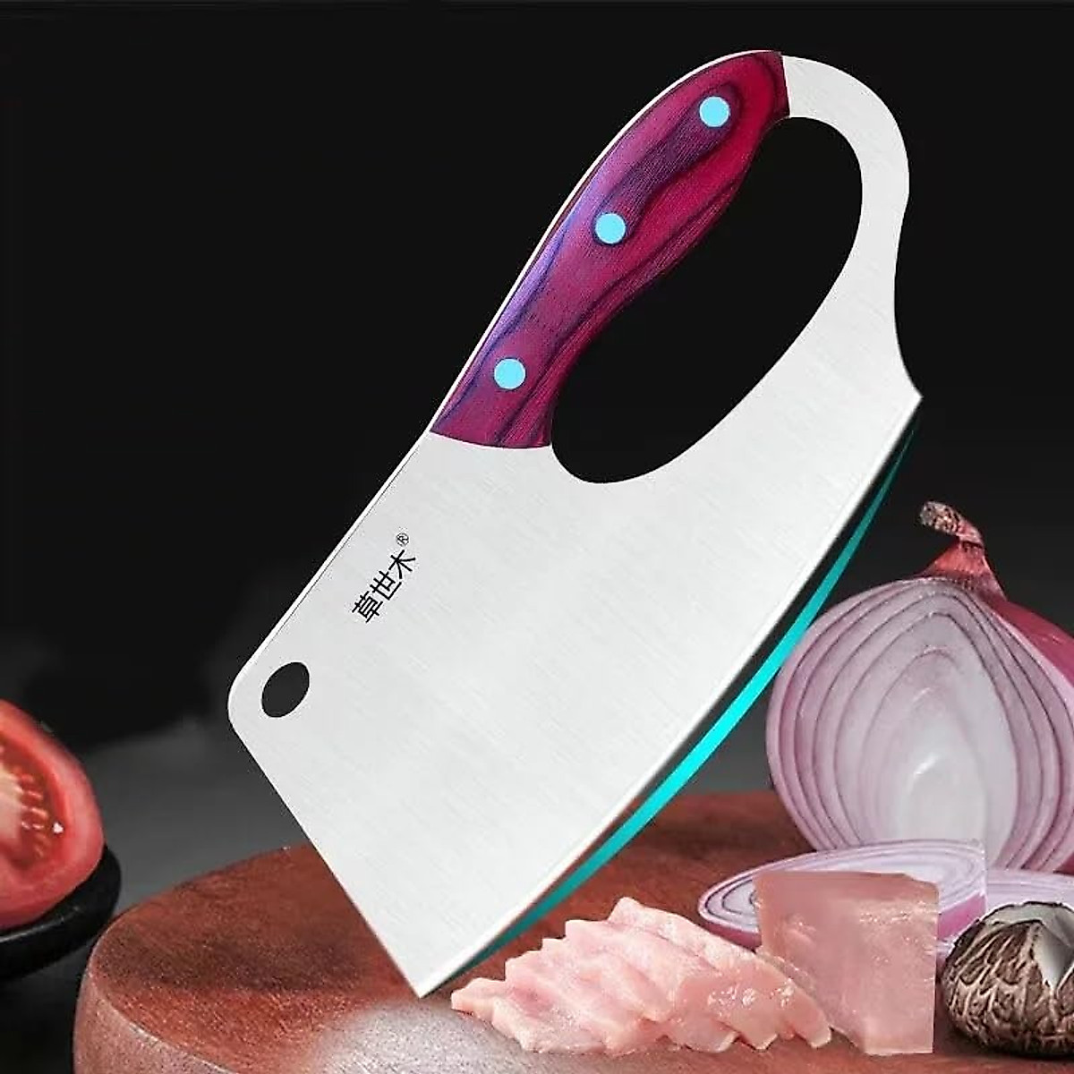 ADANTI Cleaver Knife,Meat Cleaver, Lady Kitchen Knife Labor Saving Cooking Knife Stainless Steel Chef Slicing Meat Vegetable Chopping Knife Cleaver Cooking Tools, ADANTI9852