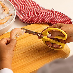 Joyce Chen Original Unlimited Kitchen Scissors All Purpose Kitchen Shears With Comfortable Handles, Yellow