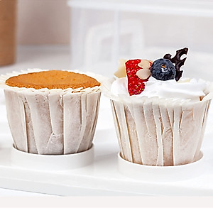 3 Tier Cupcake Carrier with Lid,Holds 36 Cupcakes or 3 Large Cakes Food Transporter Container with 3 Tier Stackable Layer Insert