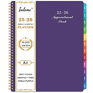 2023 Weekly Appointment Book & Planner - 2023 Daily Hourly Planner with Twin-Wire Binding, 8" x 10", Appointment Book from January 2023- December 2023, Hourly Interval, Lay - Flat, Round Corner, Thick Paper - Purple