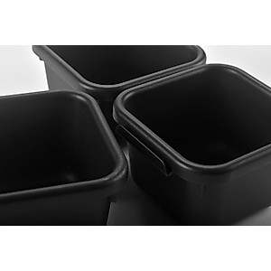 Masirs Interlocking Drawer Organizer Bins, Durable Plastic, Various Sizes for Custom Layout Design, Great for Desk Drawer, Tool Box or Garage Organization, (Black | 8-Piece Set)