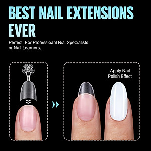 TOMICCA Short Oval Nail Tips, 240Pcs Acrylic Full Matte Nail Tips, 12 Sizes No C Curve Fake Half Cover Nail Tips for Nail Extension Salon Home DIY