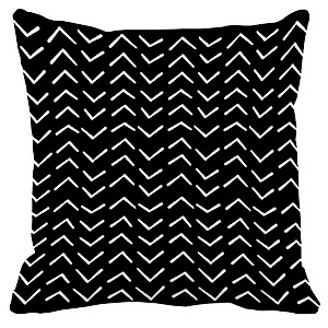Leaveland Black and White Boho Arrow 20x20 Inch Throw Pillow Cover Bohemian Geometric Herringbone Decorative Square Cushion Case Fall Autumn Winter Christmas Home Decor Standard Size Accent Pillowcase