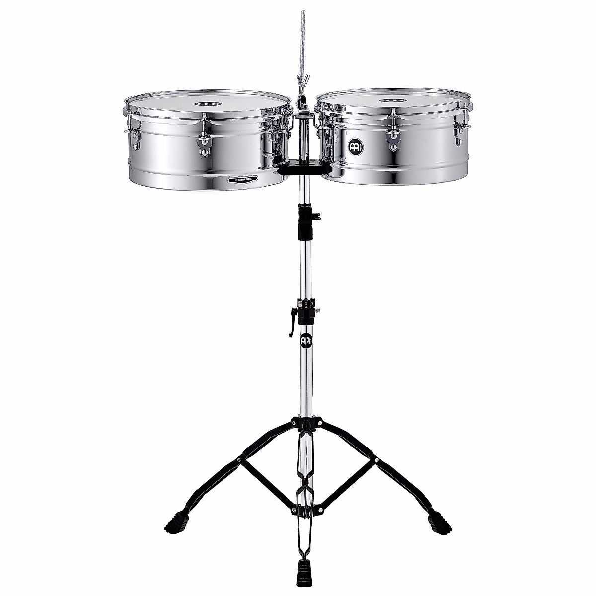 Meinl Percussion HT1314CH Headliner Series Steel Timbales With Chrome Finish and Stand