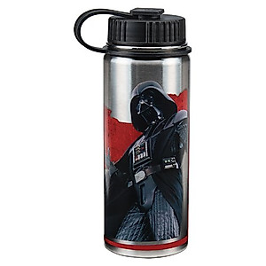 Vandor Star Wars Dark Side 18 Ounce Vacuum Insulated Stainless Steel Bottle, Silver