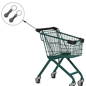 Key Ring Shopping Trolley Tokens,Stainless Steel Shopping Cart Trolley Token with Key Rings,Trolley Tokens Key Ring for Men Women(1pc Black)