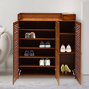 HAPPCUCOE 7-Layer Shoe Cabinet, Shoes Organizer, Shoe Storage Cabinet, Large Capacity Shoe Rack for Entryway, Living Room