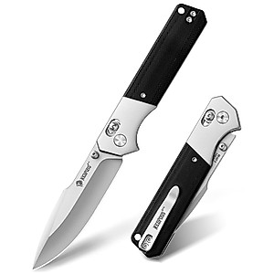 NedFoss BEAST Pocket Knife for Men, 3.48" 14C28N Steel Blade Folding Knife with Clip, G10 Handle, Safety Axis Lock, Heavy Duty Tactical Knife for Hiking Camping Gifts for Men Women