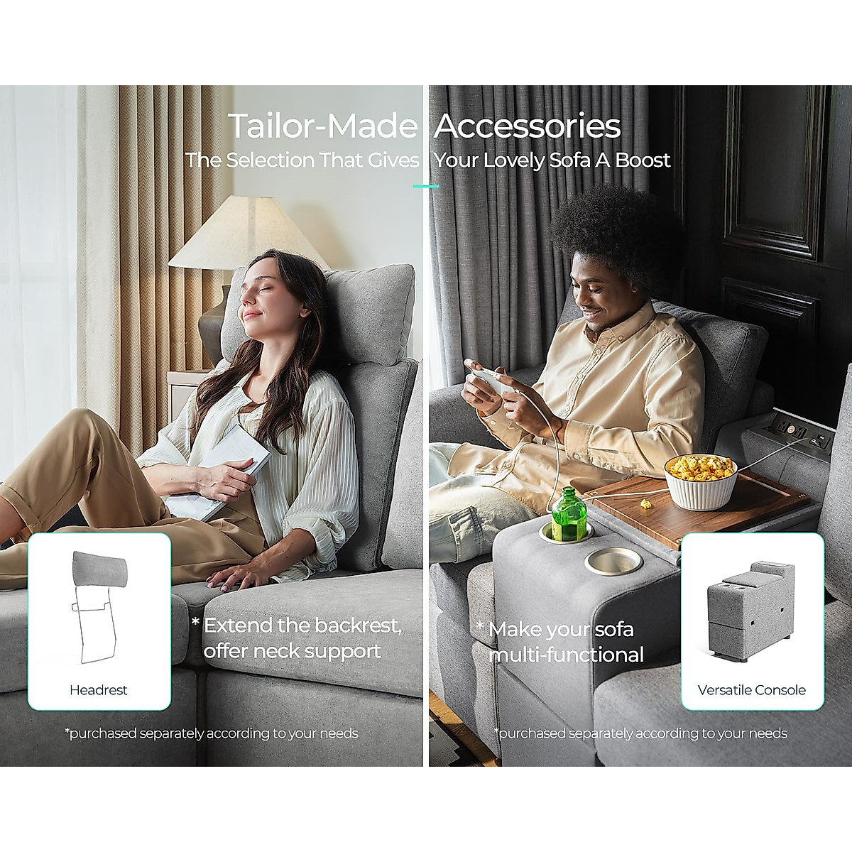 LINSY Home Modular Sectional Sofa, Convertible U Shaped Sofa Couch with Storage, Memory Foam, Modular Sectionals with Ottomans, 7 Seat Oversized Sofa Couch with Chaise for Living Room, Grey