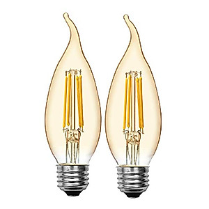 GE Lighting Vintage Style Decorative LED Light Bulb, 4 Watts (40 Watt Equivalent) Warm Candle Light, Amber Glass, Medium Base, Dimmable (2 Pack)