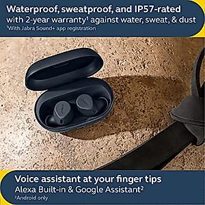 Jabra Elite 7 Active True Wireless— Bluetooth Sports Earbuds Shake Grip for Secure in-Ear Fit — Ultimate Workout Earbuds, Adjustable Active Noise Cancellation, Fast Charging — Navy